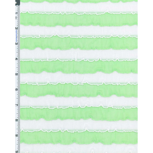 2 1/8 YD PC-Green/White Stripe Ruffle Knit Fabric – Fabric Depot