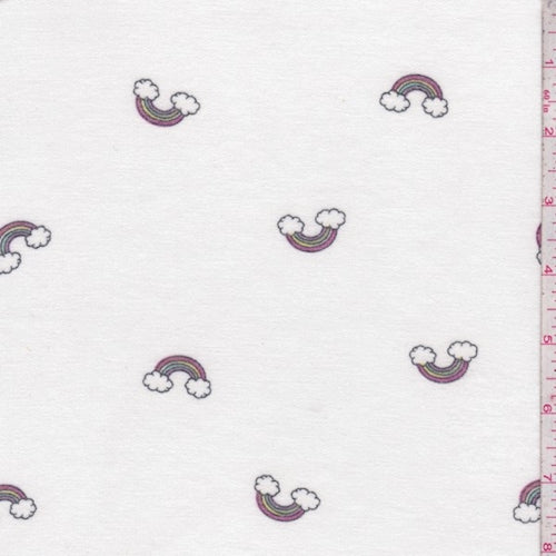 Off White Rainbow Double Brushed French Terry Knit Fabric – Fabric Depot