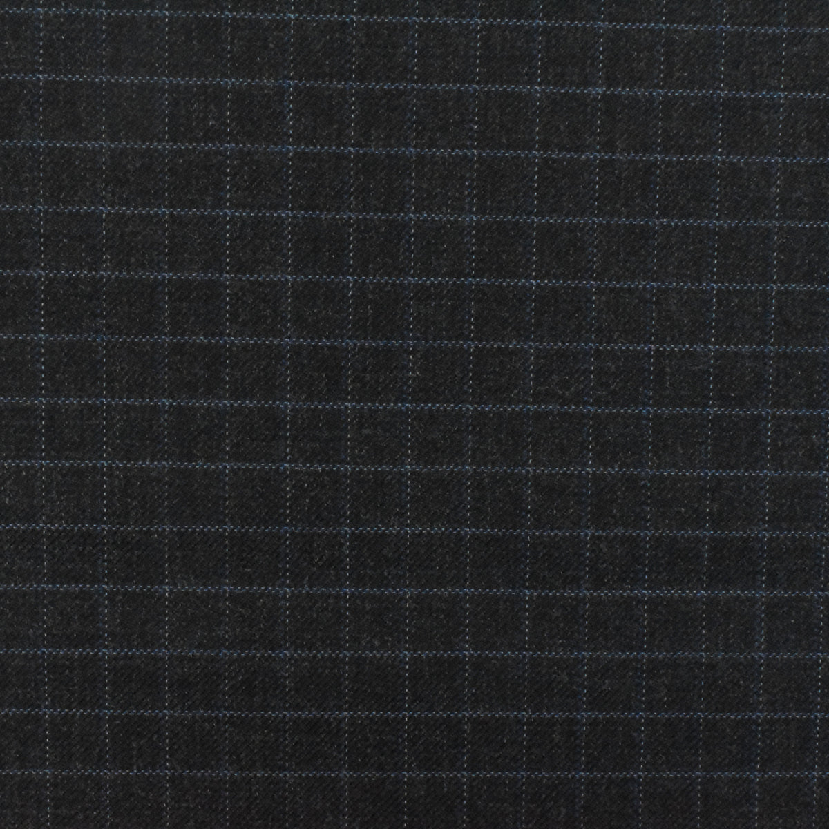 Off Black-Gray-Blue Check Wool-Poly Twill Woven Suiting Fabric – Fabric ...