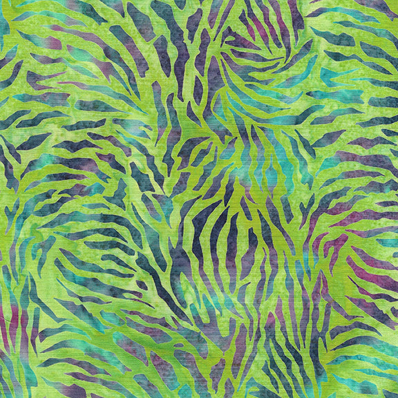 Essence Tiger Stripe-Green Lemongrass Batik 44"/45" Fabric Per Yard ...