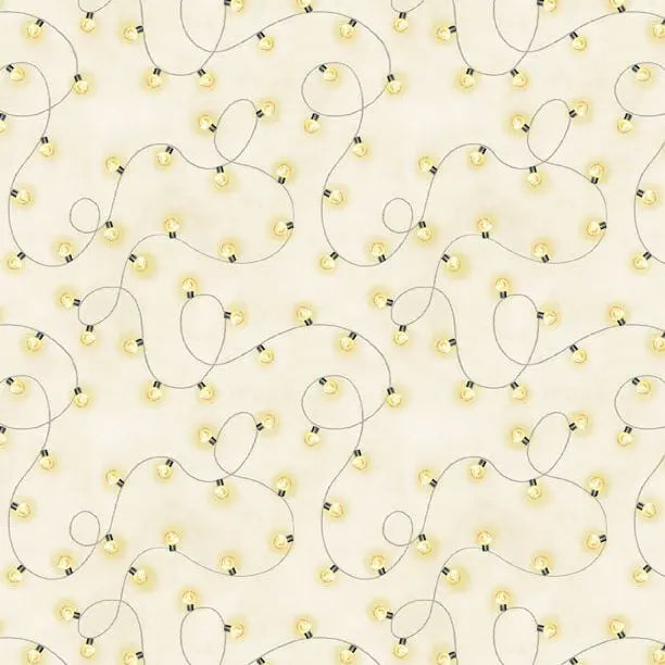 Evergreen Escape String Lights All Over Sand Cotton 44"/45" Fabric Per ...