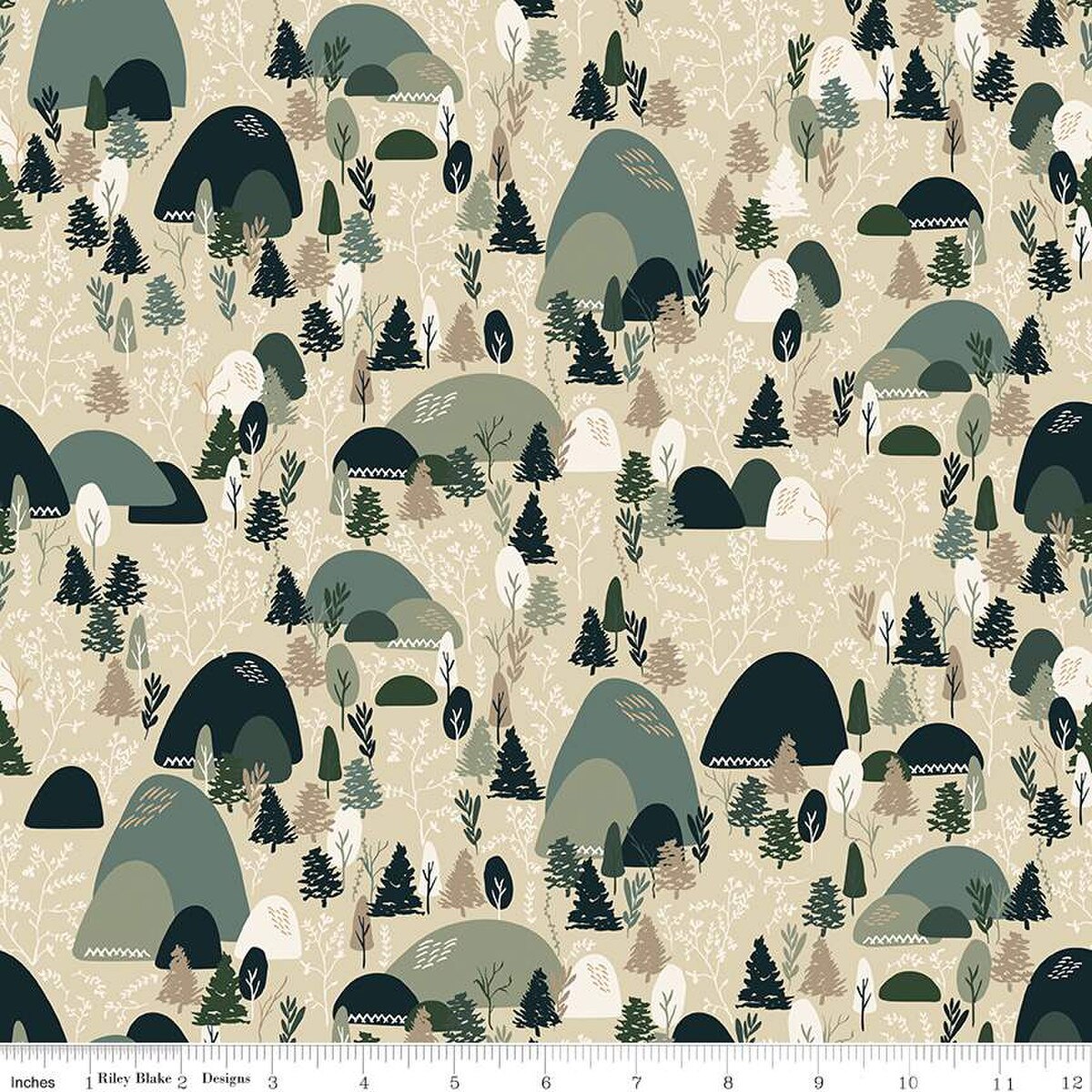 Let's Wander Mountain Music Stone Cotton 43"/44" Fabric Per Yard ...