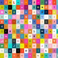 Multi Selvedge Magic Letters 43"/44" Fabric Per Yard — Fabric Depot