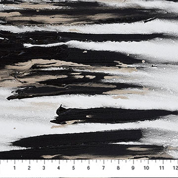 Transcendence Black & White Paint Stripes Cotton 44"/45" Fabric Per Ya ...